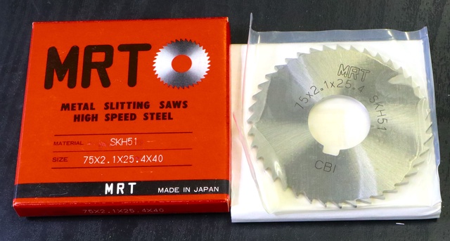 エムアールティ 75×2.1×25.4 40 未使用 メタルスリッティングソー 中古販売詳細【#369358】 | 中古機械情報百貨店 | MRT